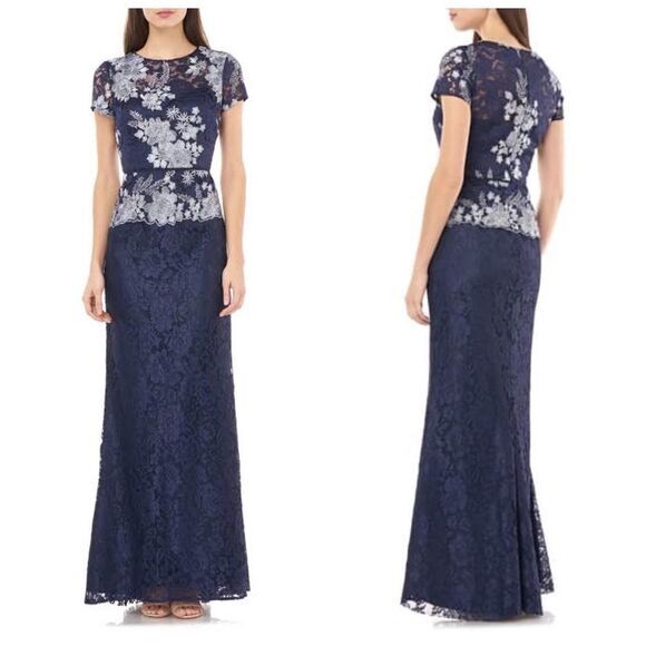 JS Collections | Dresses | Js Collections Embroidered Lace Maxi Gown ...